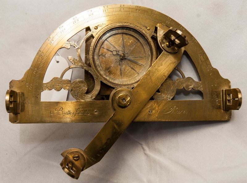 Graphometer with sight vanes and leather case; approx 1700; 88.5 | eHive