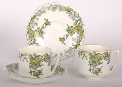 Cups and Saucers, Wattle Design; Royal Doulton; 1912; 5908 | eHive