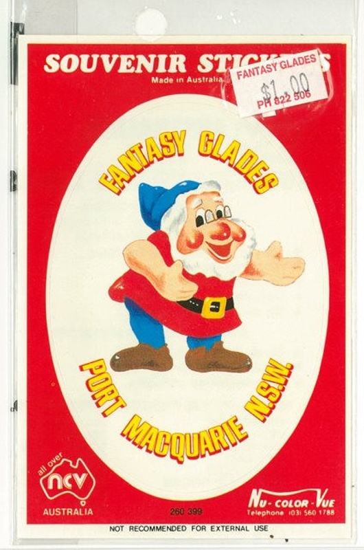 Souvenir Sticker, Fantasy Glades Port Macquarie NSW; Nucolorvue ...