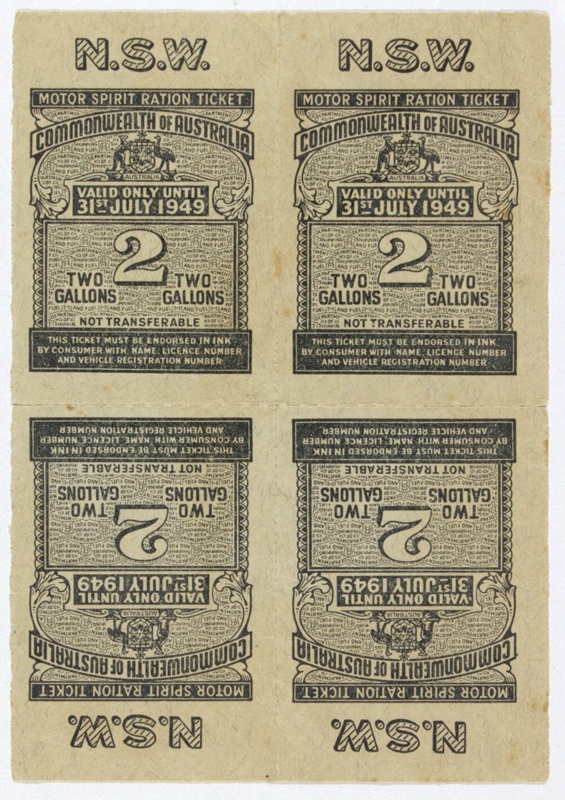 NSW Motor Spirit Ration Tickets; 1948; 5751.2 | eHive