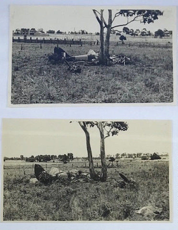 Photos of crash A17-444 at Temora 10EFTS; Wing Commander Joe Haigh OBE ...
