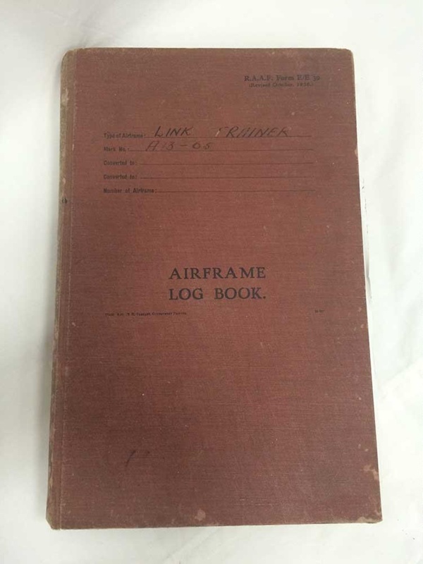 A13-65 Link Trainer Airframe Log Book; TH Tennant, Government Printer ...