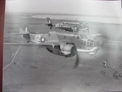 Photograph of two Bristol Beaufort aircraft mid-flight.; TAM2012.696 ...