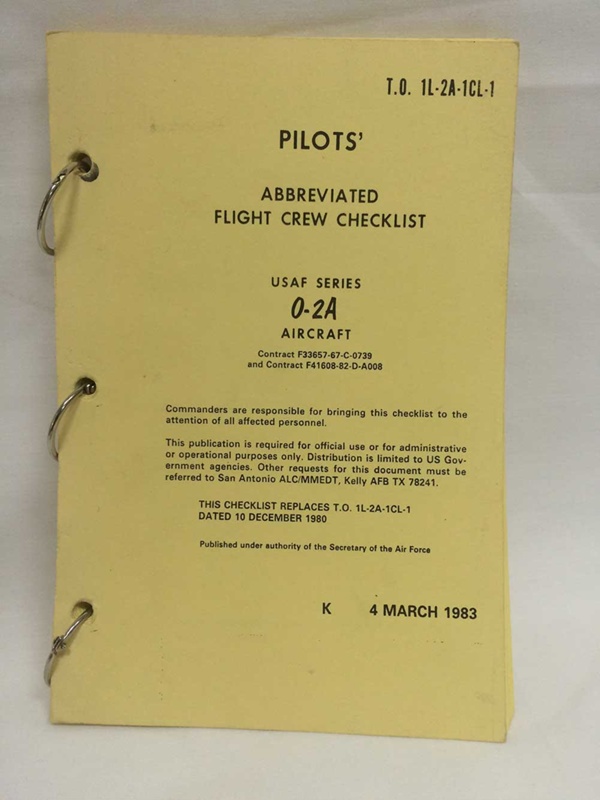 Flight Crew Checklist - Cessna 0-2A T.O. 1L-2A-1CL-1; Secretary of the ...