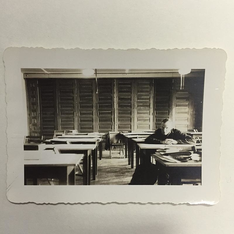 Photograph of Henry Kelso Dryden in a classroom; TAM2014.137 | eHive