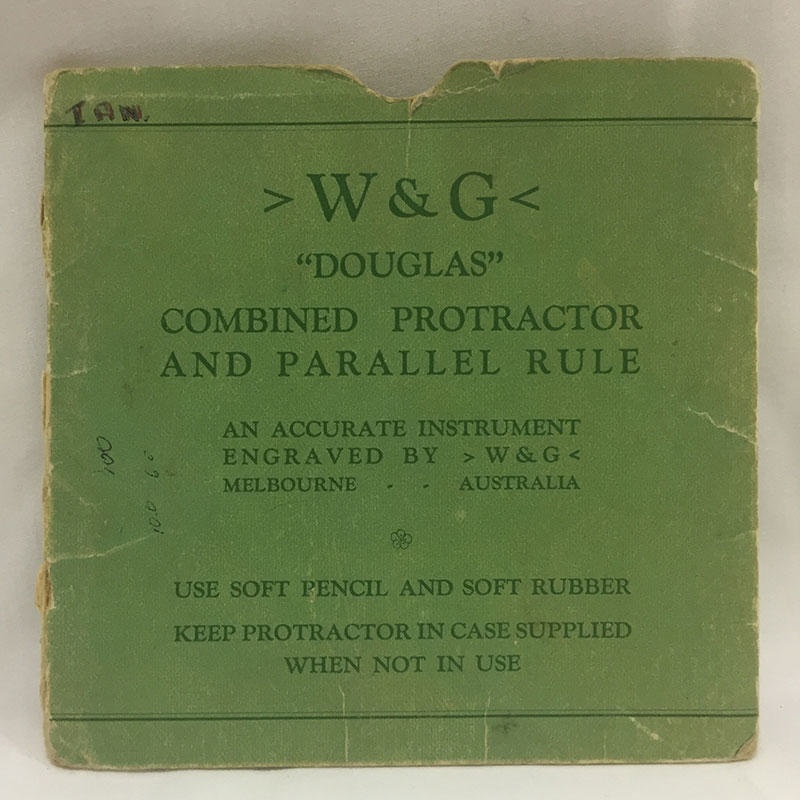 W&G "Douglas" Combined Protractor and Parallel Rule complete with ...