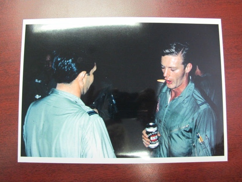Pilot David Robson enjoying a beer in Vietnam; c. 1970; TAM2012.1479 ...