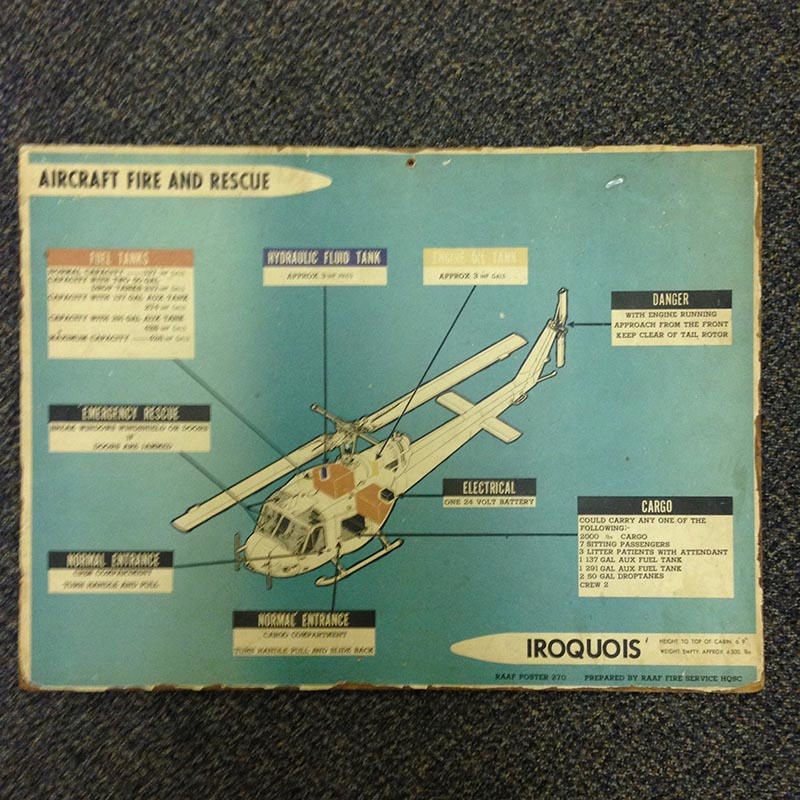 Mounted RAAF Poster 270 Aircraft Fire and Rescue Iroquois; RAAF Fire ...
