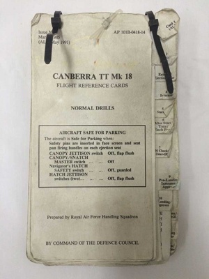 Flight Reference Cards - Canberra TT Mk 18; Royal Air Force Handling ...
