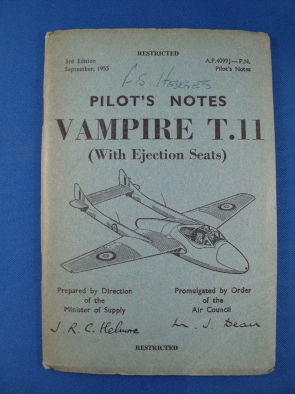 Pilots Notes- Vampire T.11; Minister of Supply; 1955; TAM2012.257 | eHive