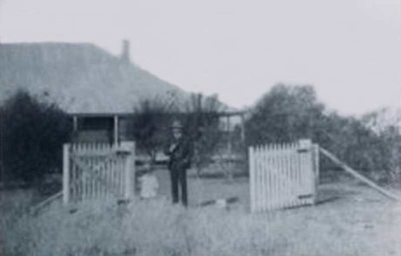 House at Barenya Station with Robert Botterill and child ca.1897 ...