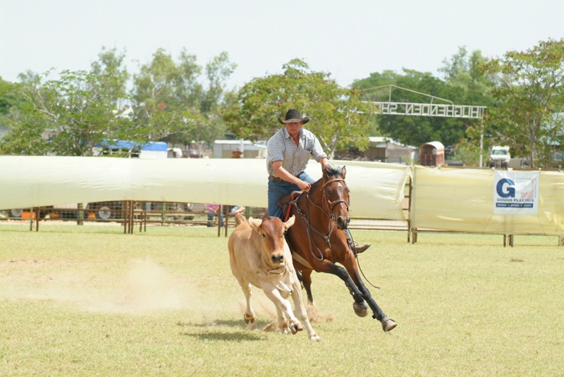 Barry Johnson competing in the 2009 Hughenden Campdraft; Melissa ...