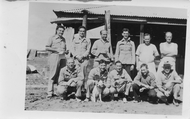 Real photo postcard of Quartermaster's staff, Hughenden Showgrounds ...