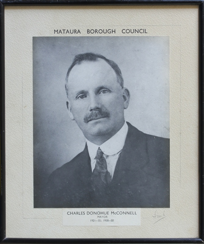 Photograph, framed [Mataura Borough Council Mayor, Charles McConnell ...