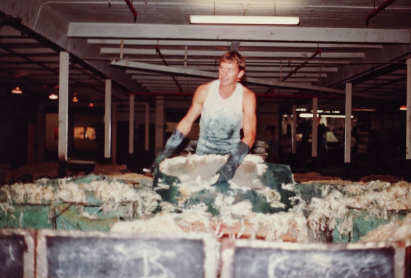 Photograph [Wool Pulling, Mataura Freezing Works]; Green,Trevor; 17.03. ...