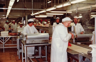 Photograph [Beef Boning Room, Mataura Freezing Works]; Green,Trevor; 25 ...