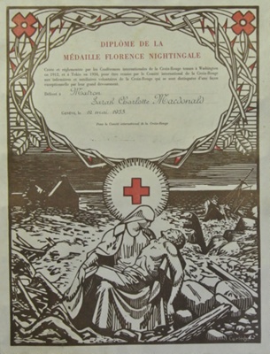 Florence Nightingale Certificate of Sadie Macdonald; 1953; QWHA2015 ...