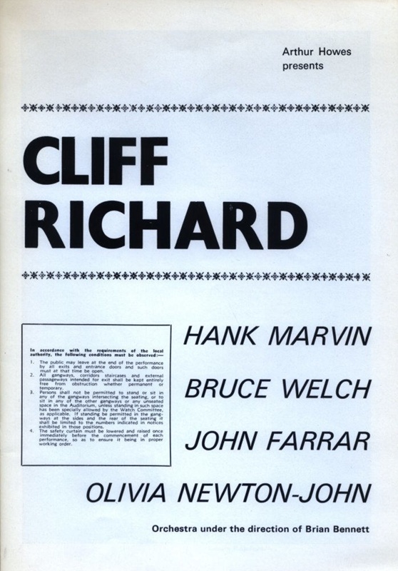 Programme Cliff Richard Shadows Olivia Newton John Oct 1971 197110bg Ehive