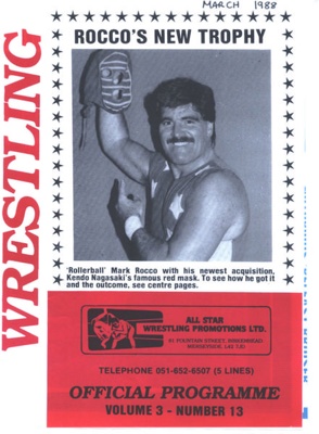 PROGRAMME SPORT WRESTLING MARK ROCCO; MAR 1988; 198803FC | eHive