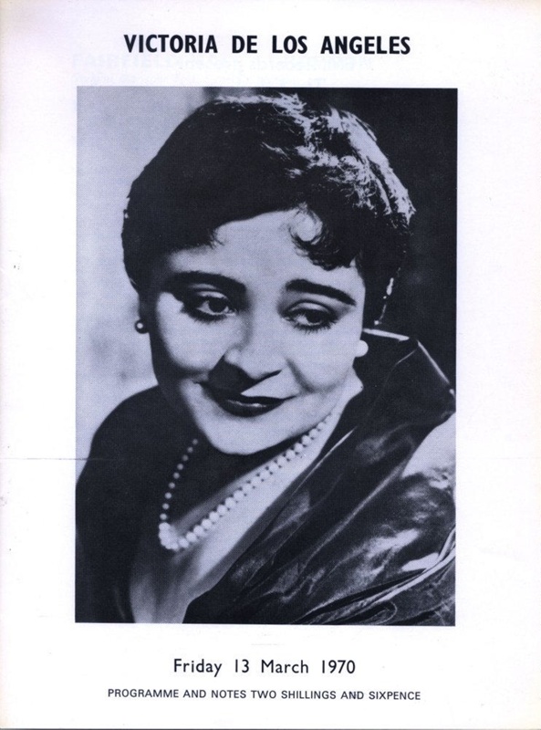 PROGRAMME CLASSICAL VICTORIA DE LOS ANGELES; MAR 1970; 197003BB | eHive