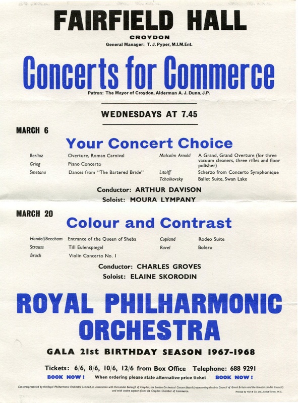 FLYER CLASSICAL CONCERTS FOR COMMERCE ROYAL PHILHARMONIC ORCHESTRA RPO ...