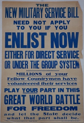 World War 1 Recruitment Poster. ; David Allen & Sons Ltd; 1915; 2014.93 ...