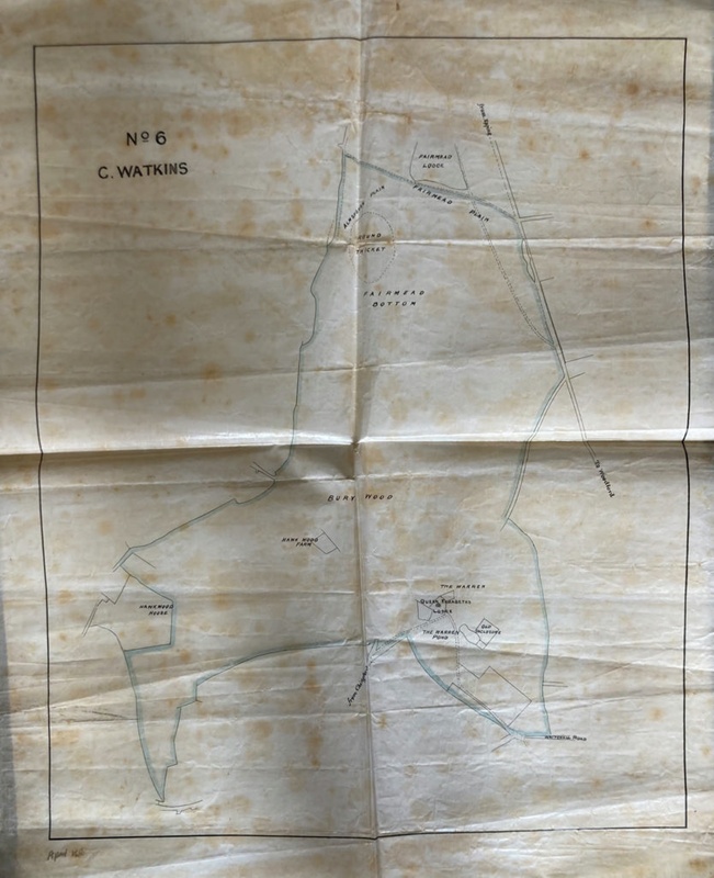 Epping Forest map, Keeper's Beat, Number 6, C. Watkins. Shows area ...