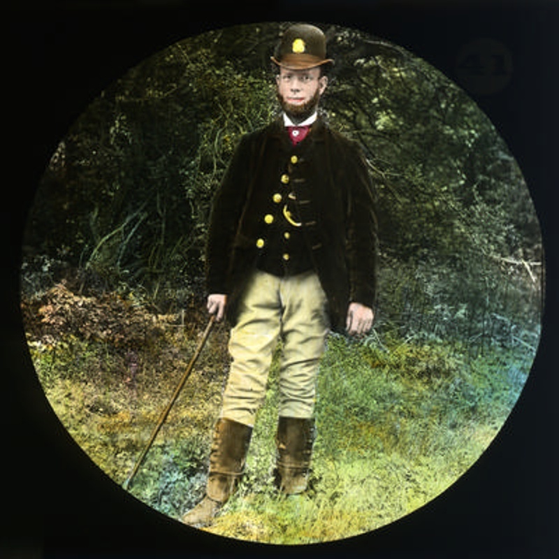 One of 12 glass lantern slides relating to Epping Forest: Forest keeper ...