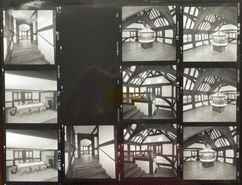 A 28 photo series, black and white, of the inside of Queen Elizabeth's ...