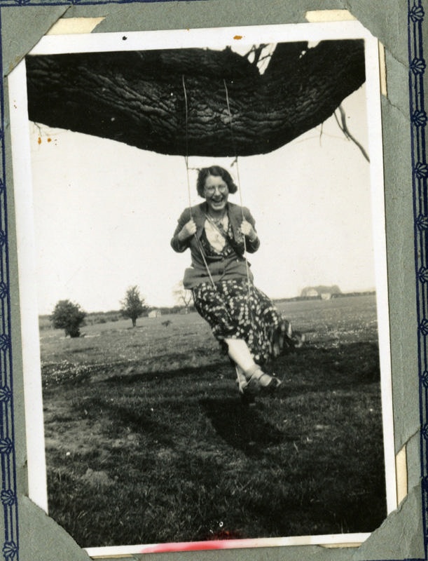 Martha MacLean on a swing; c.1935; 2011.285 | eHive