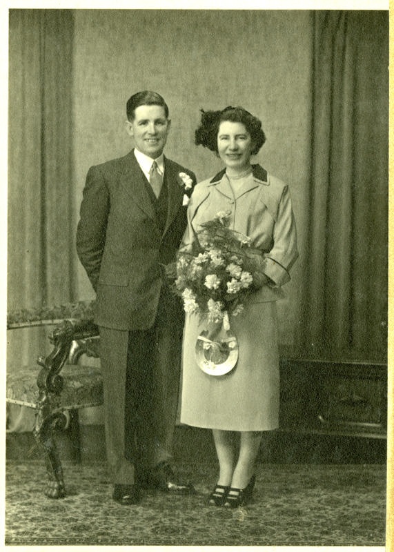 Wedding photograph of Kenny MacDonald and Martha MacLean; c.1950; 2011. ...