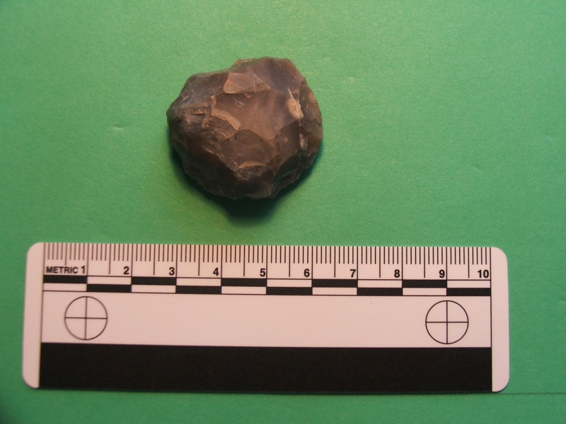 A flint core from the archaeological excavations at the Prebendal Manor ...