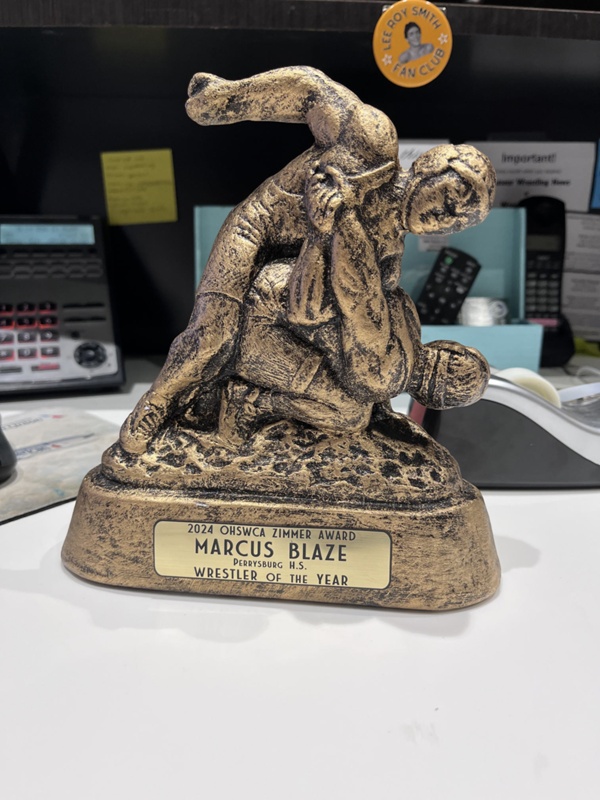 Marcus Blaze, 2024 OHSWCA Zimmer Award, Wrestler of the Year; M2156 | eHive