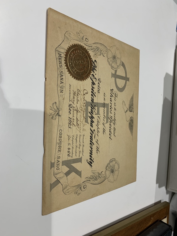 Charles Speidel - Phi Epsilon Kappa Fraternity Certificate ; M1407 | eHive