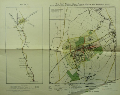 The First Garden City notes on plan leaflet; Parker, B. & Unwin, R ...