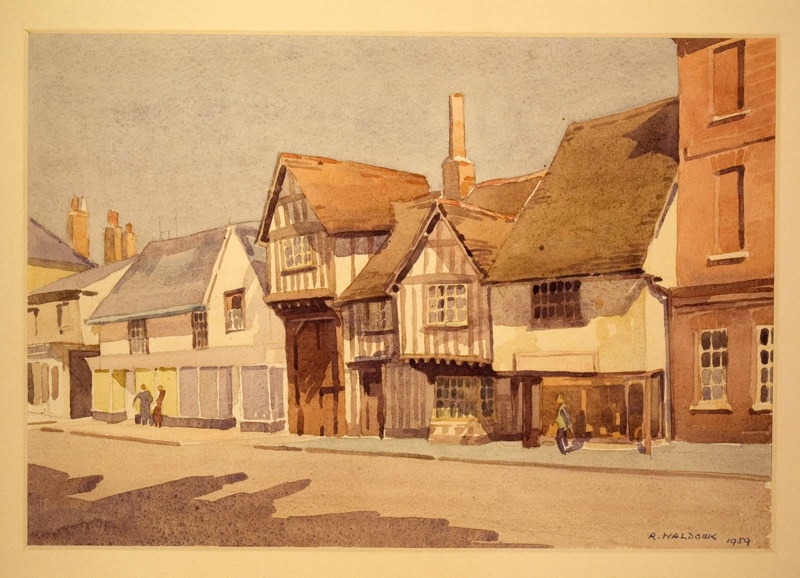 Bancroft, Hitchin watercolour; Waldock, Robert; 1959; 6049/17 | eHive