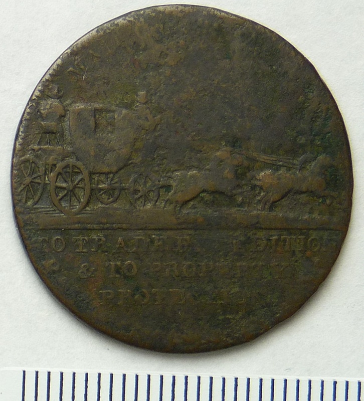 Mail Coach halfpenny, payable in London; James Fittler; 1797; 1928.4861 ...