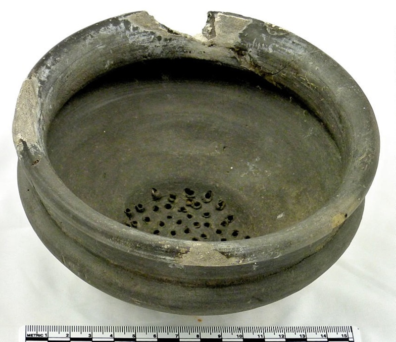 Roman cheese mould ; AD 75-100; Much Hadham, Hertfordshire; 1942.8543 ...