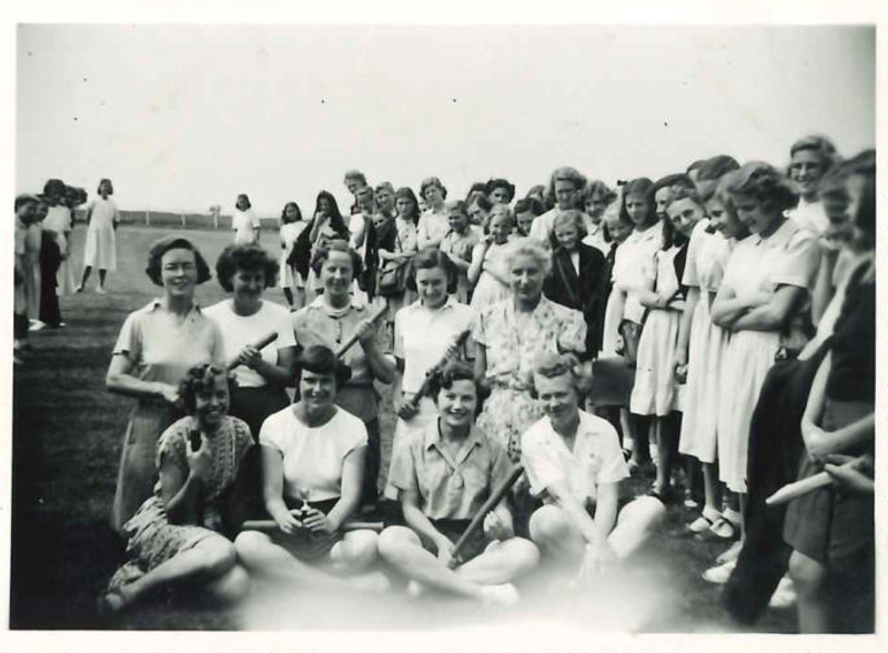 Photo of rounders players; Audrey Jarvis; 1950; 2022.69.4 | eHive