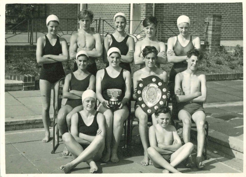 Photo of an inter-school swimming team; 1951; 2022.69.7 | eHive
