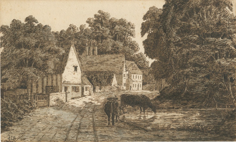 Pen drawing of Gosmore; H.L.B; 1905-08; 11062 | eHive