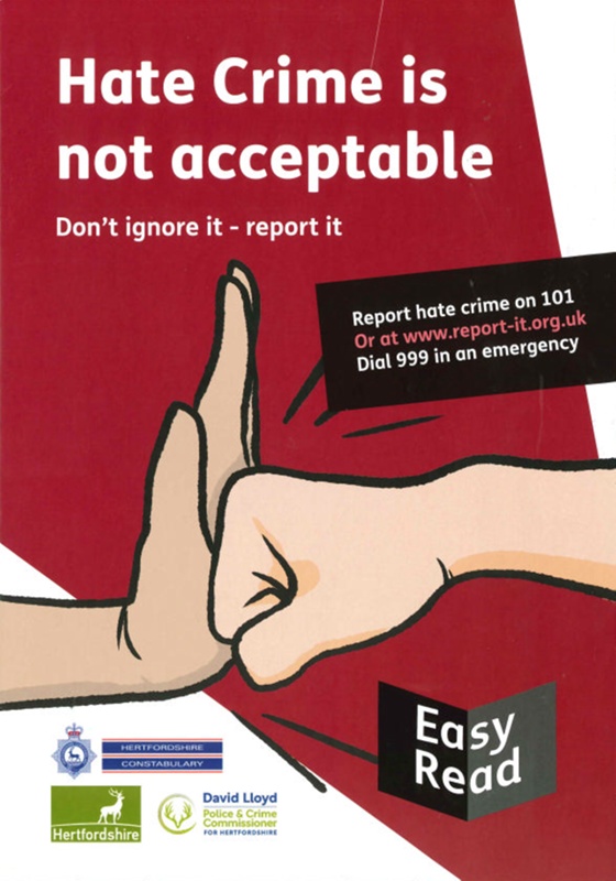 Hate crime reporting booklet; Hertfordshire Constabulary; c.2024; 2024.294.27 | eHive
