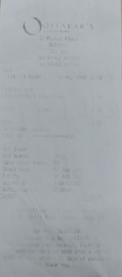 Ottakar's receipt; Ottakar's; 2006-05-13; 2023.284.35.1 | eHive