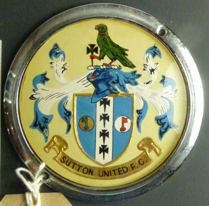 Sutton United F.C. Car badge; 1950s or 1960s; 11348 | eHive