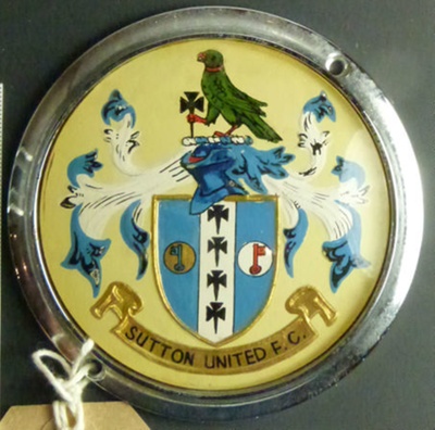 Sutton United F.C. Car badge; 1950s or 1960s; 11348 | eHive