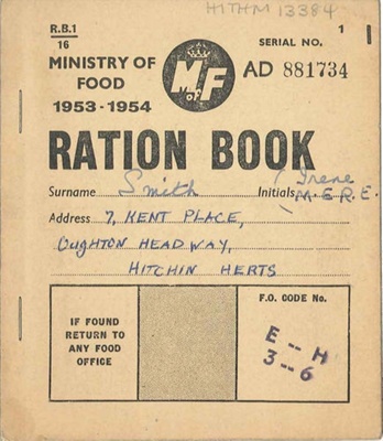 Ration Book; Ministry of Food; 1953-1954; 13384 | eHive