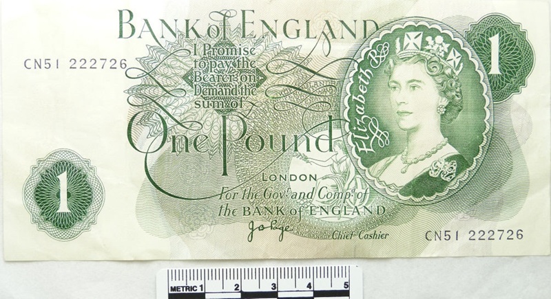 Pound note of Elizabeth II; 1970; 1983.8 | eHive
