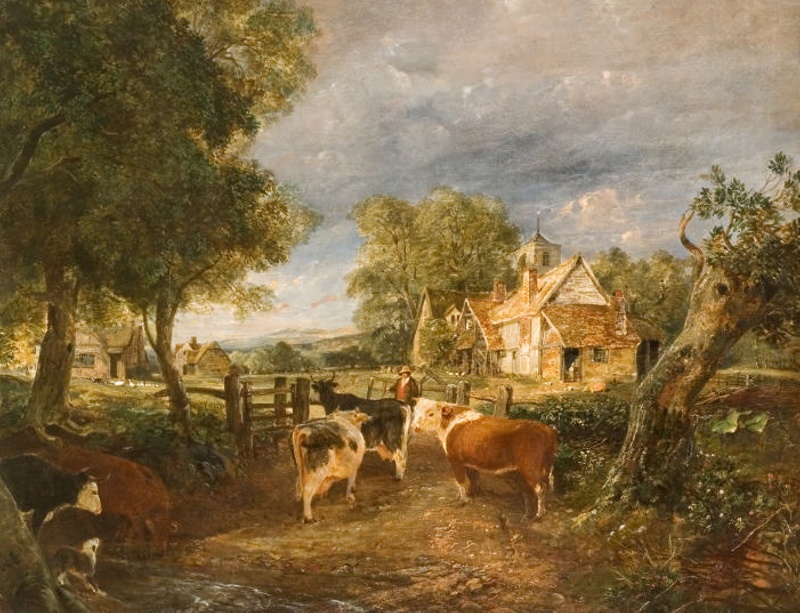 Bulls and Cows oil painting; Samuel Lucas senior; 6049/1 | eHive
