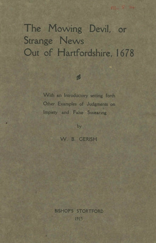 The Mowing Devil pamphlet; Gerish, W.B.; 1913; 2042 | eHive