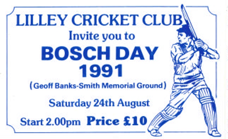 Invitation to 'Bosch Day'; Lilley Cricket Club; 1991; 2024.335.2 | eHive